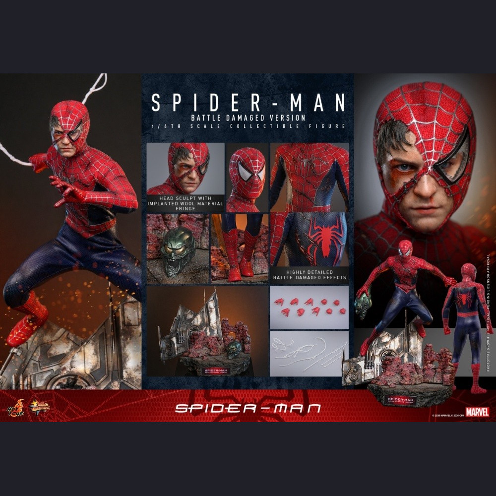 Hot Toys - 1/6 Scale Spider-Man MMS859 (Battle Damaged Version)